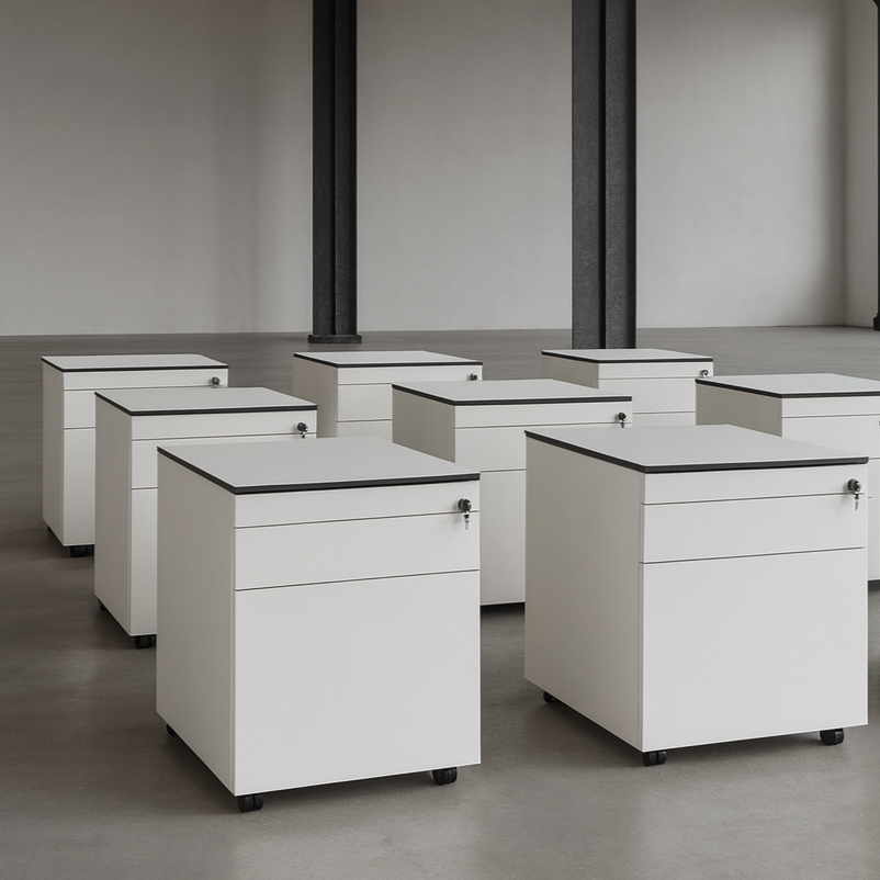 Vario | Rollcontainer | Weiß mit schwarzer Kante | 44,5x51x80 cm ...